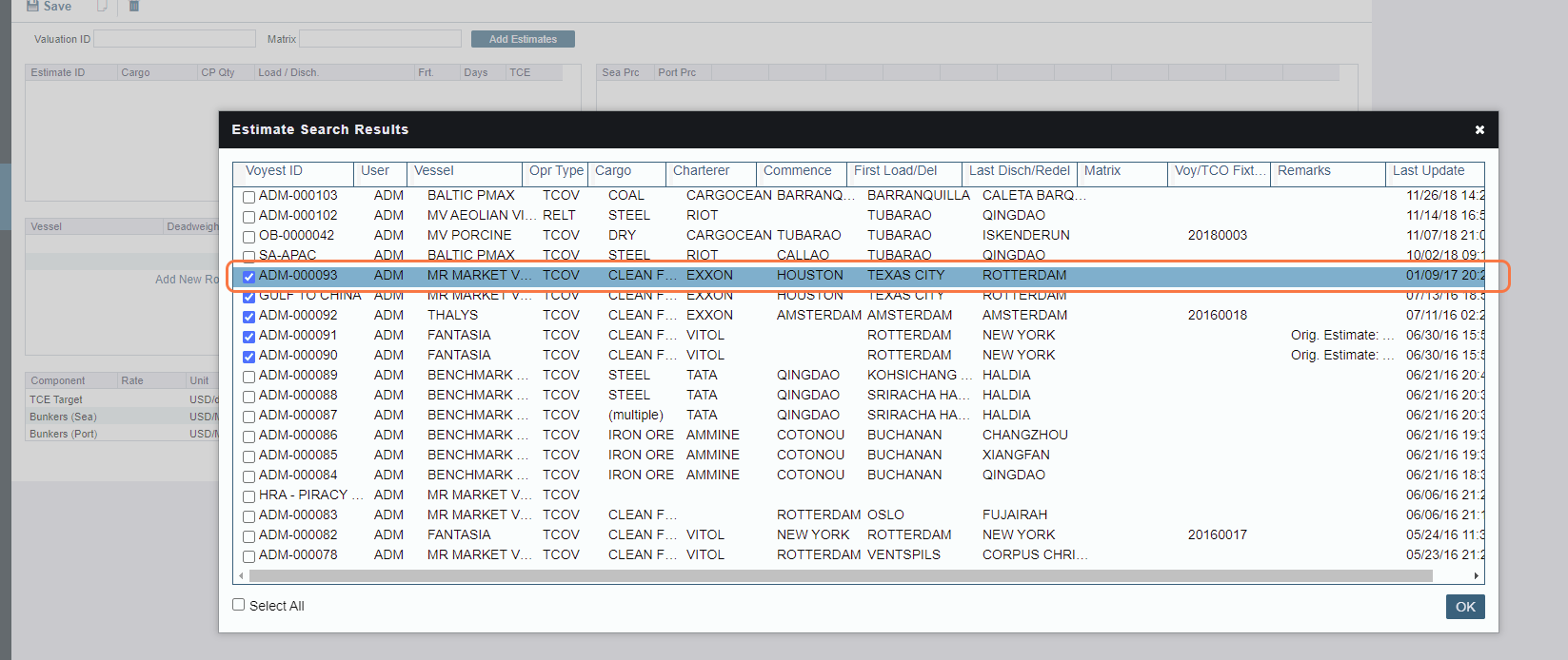 IMOS - Freight Matrix